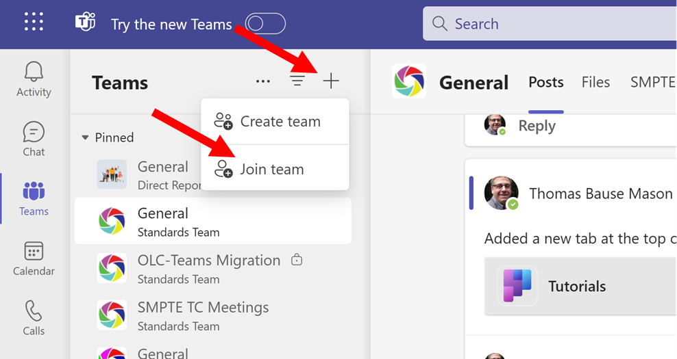 Join a group or team (All)